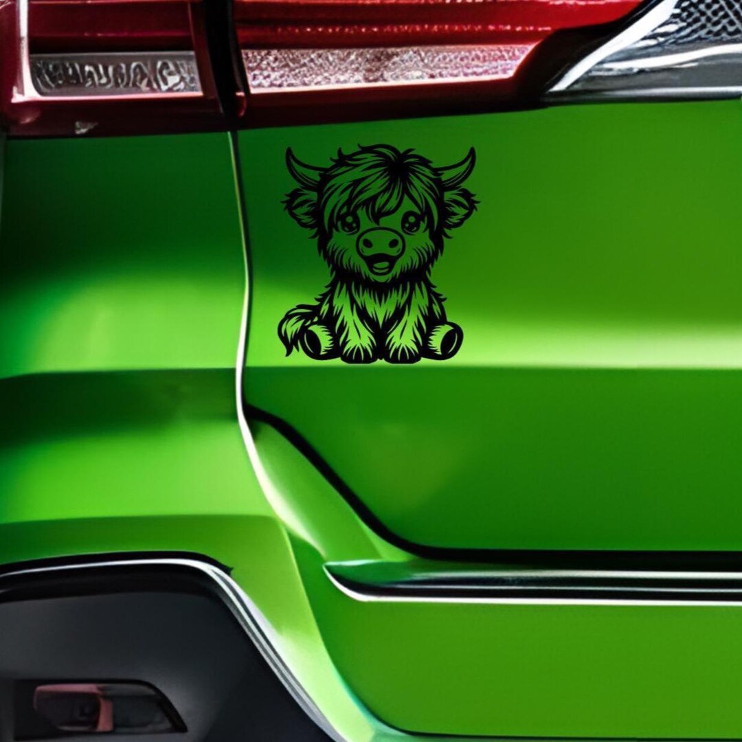Highland Cow Car Decal: Animal Bumper Sticker-gift for Highland Cow ...