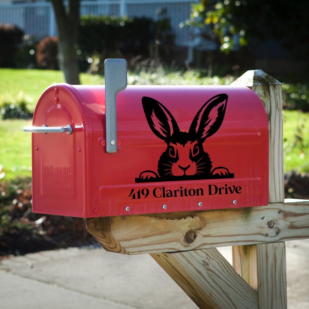 Custom Peeking Rabbit Mailbox Decal/rabbit Lover Gift/personalized ...