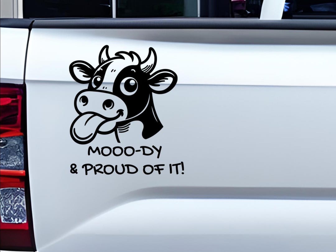 Funny Cow Car Decal/cow Car Sticker/cow Lover Car Decal/animal Car ...