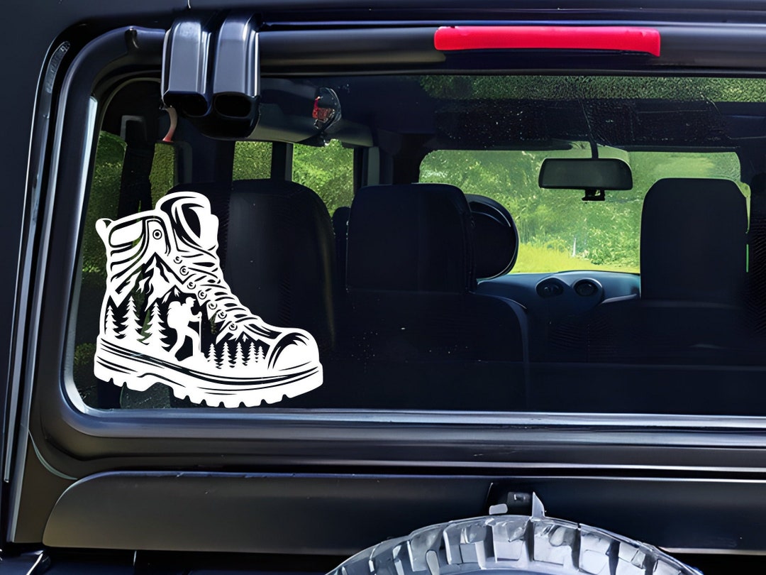 Hiker Boot Car Decal/hiking Boot Window Sticker/mountain Climbing Car ...