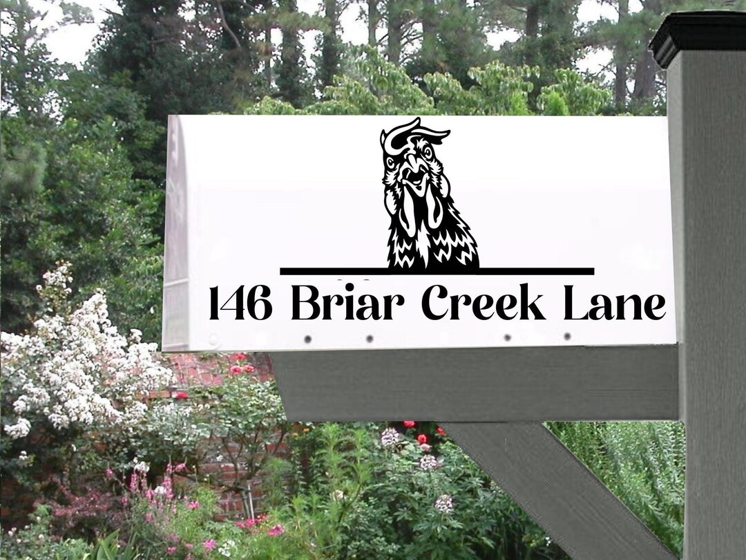 Custom Farm Animal Chicken Mailbox Decal: Rustic Homestead Address ...