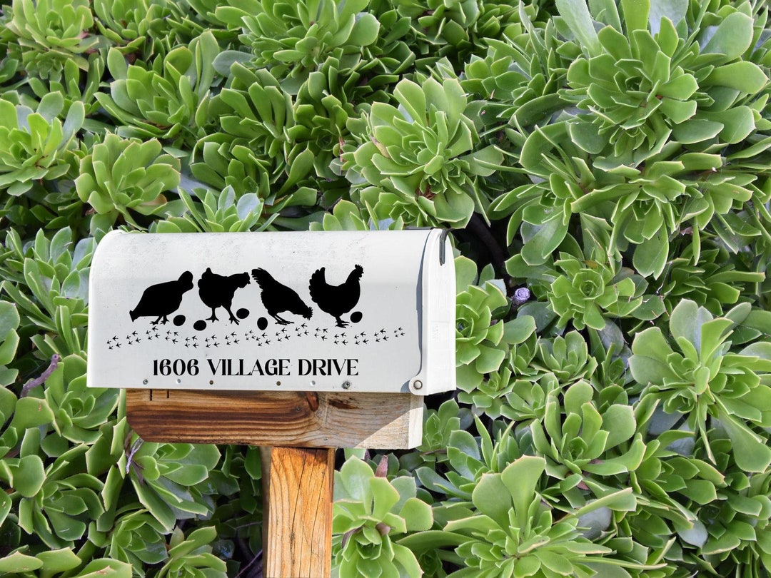 Custom Chicken Mailbox Decal/farm Mailbox Decal/rustic Mailbox Decal ...