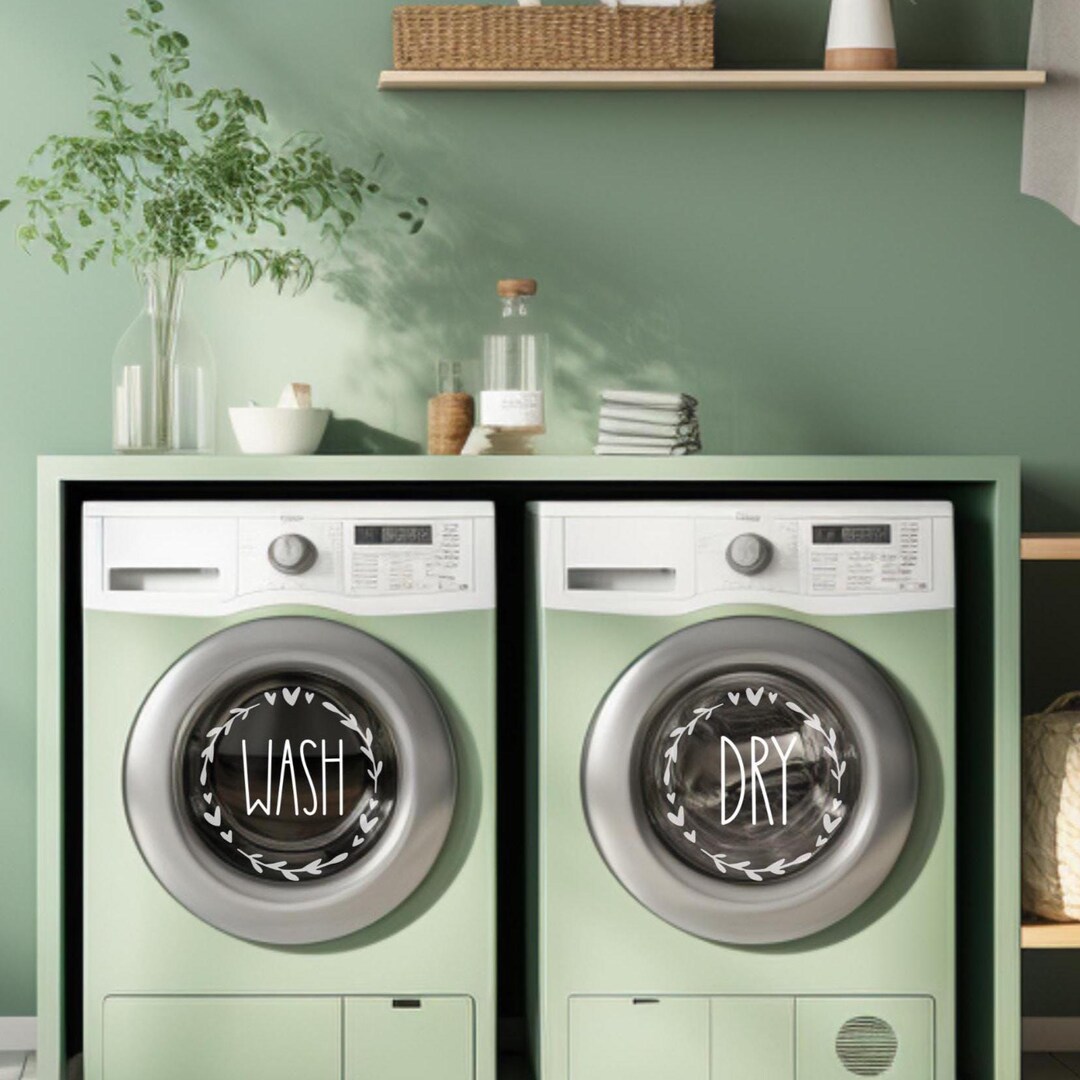 Laundry Room Vinyl Decal/set of Two Wash Dry Vinyl Decal/washer and ...
