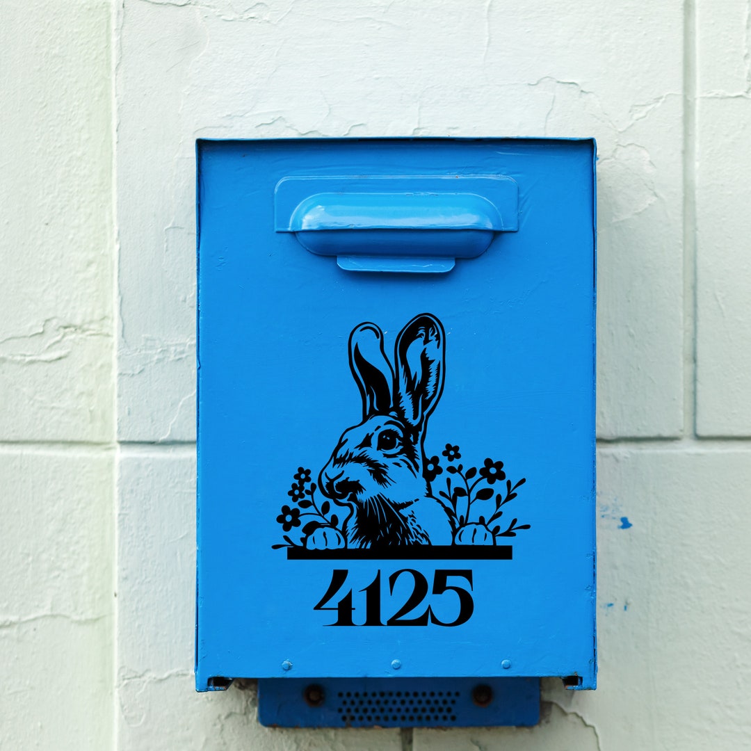 Custom Rabbit With Flowers Mailbox Decal/rabbit Lover Gift/personalized ...