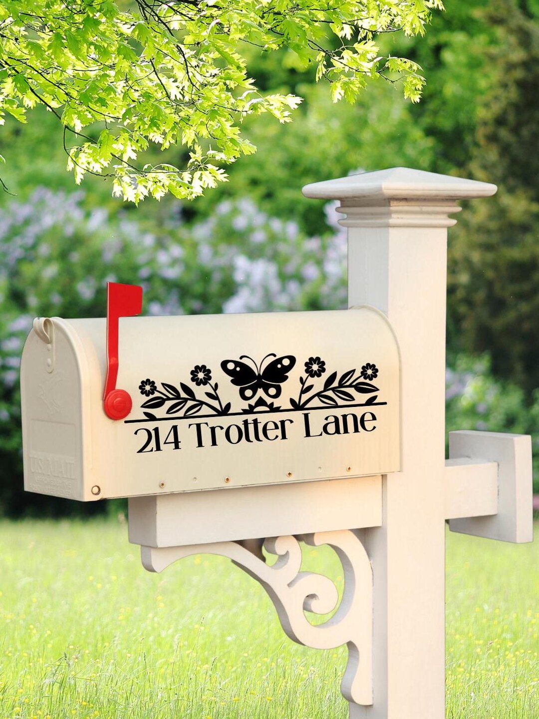 Butterfly Mailbox Decal/custom Mailbox Decal/floral Mailbox Decal ...