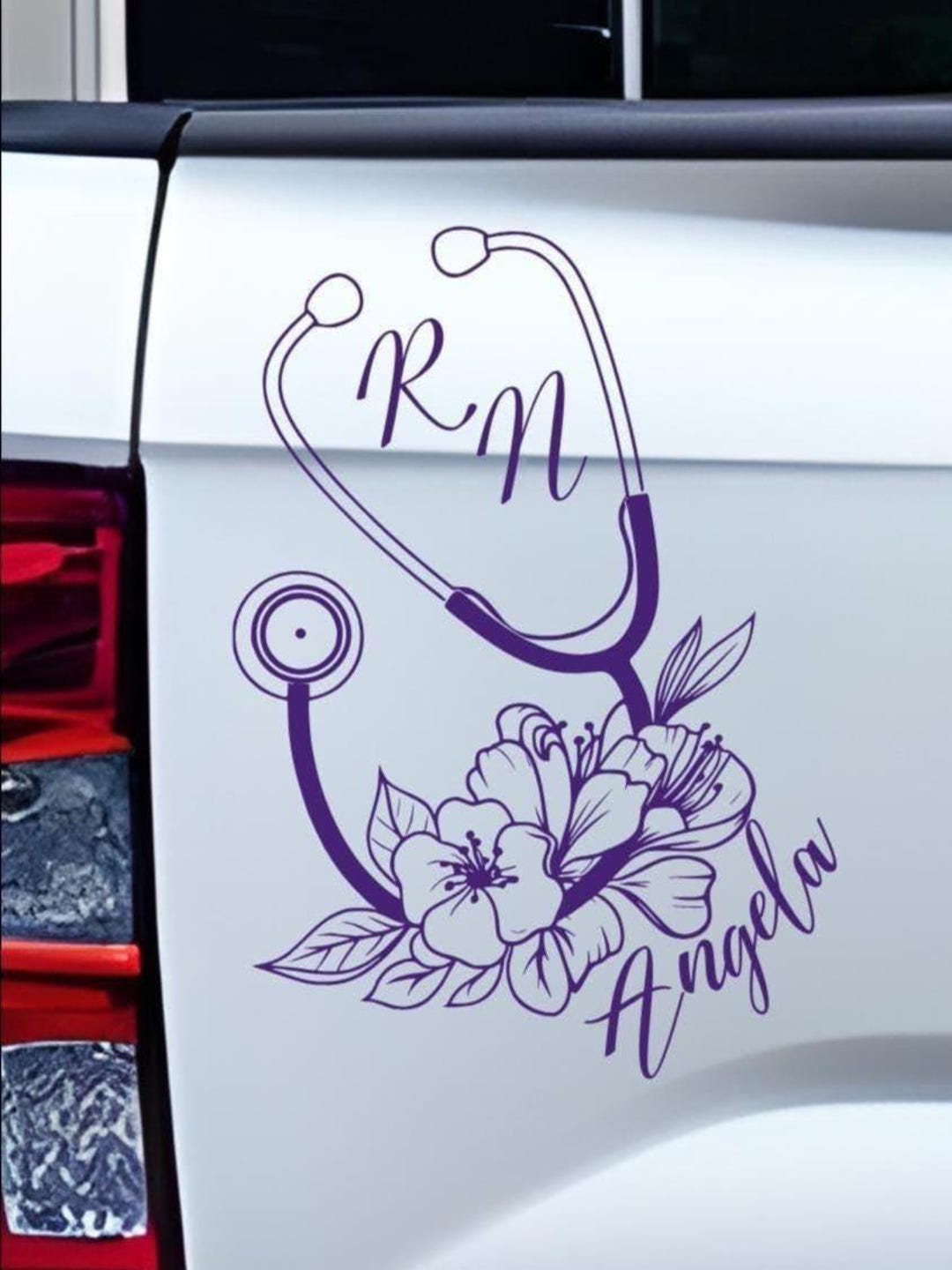 Personalized RN Stethoscope Car Auto Window Decal: Nurse Bumper Sticker ...