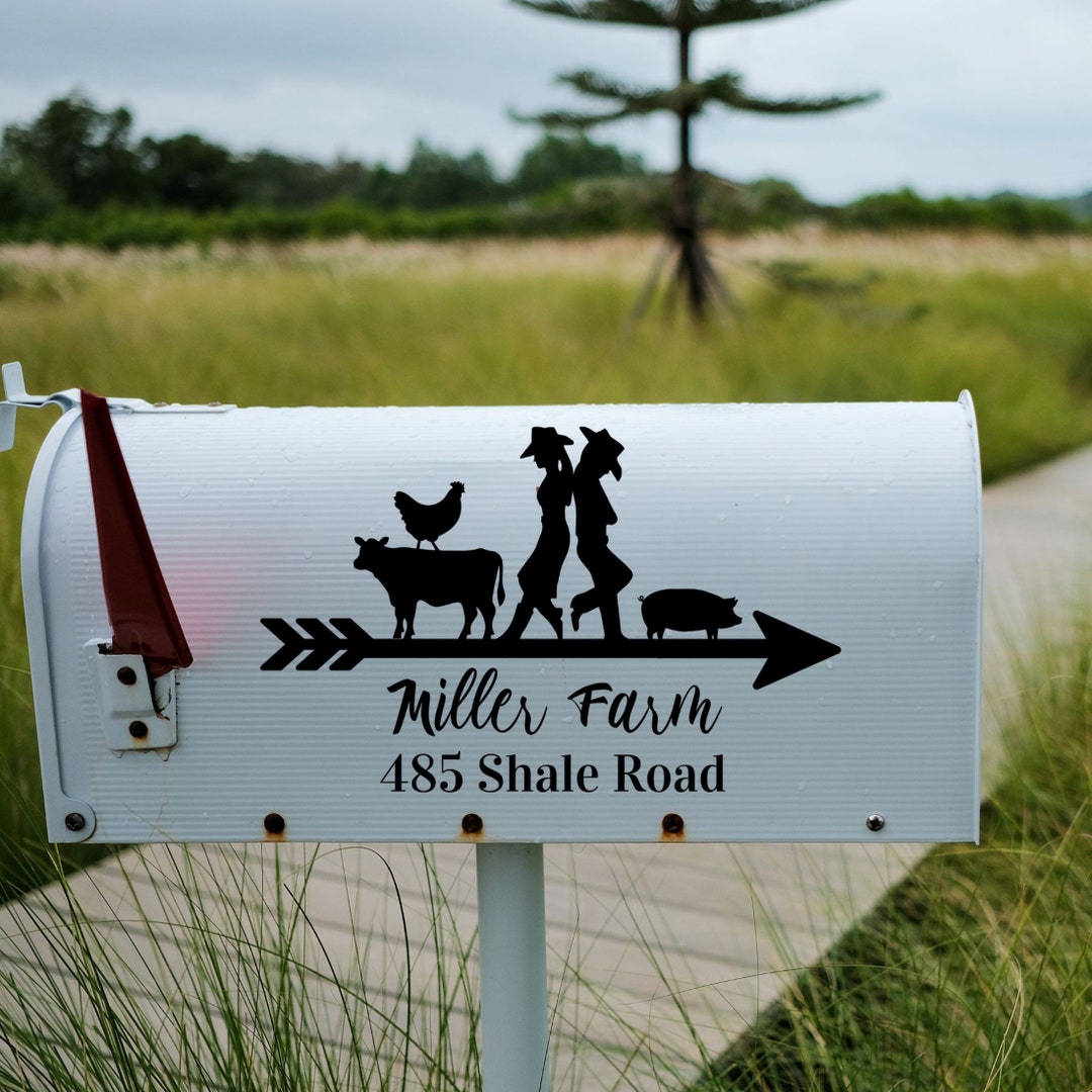Custom Cowboy Cowgirl Mailbox Decal/farm Mailbox Decal/rustic Mailbox ...