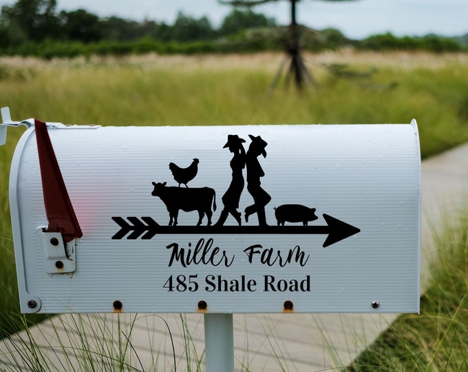 Custom Cowboy Cowgirl Mailbox Decal/farm Mailbox Decal/rustic Mailbox ...