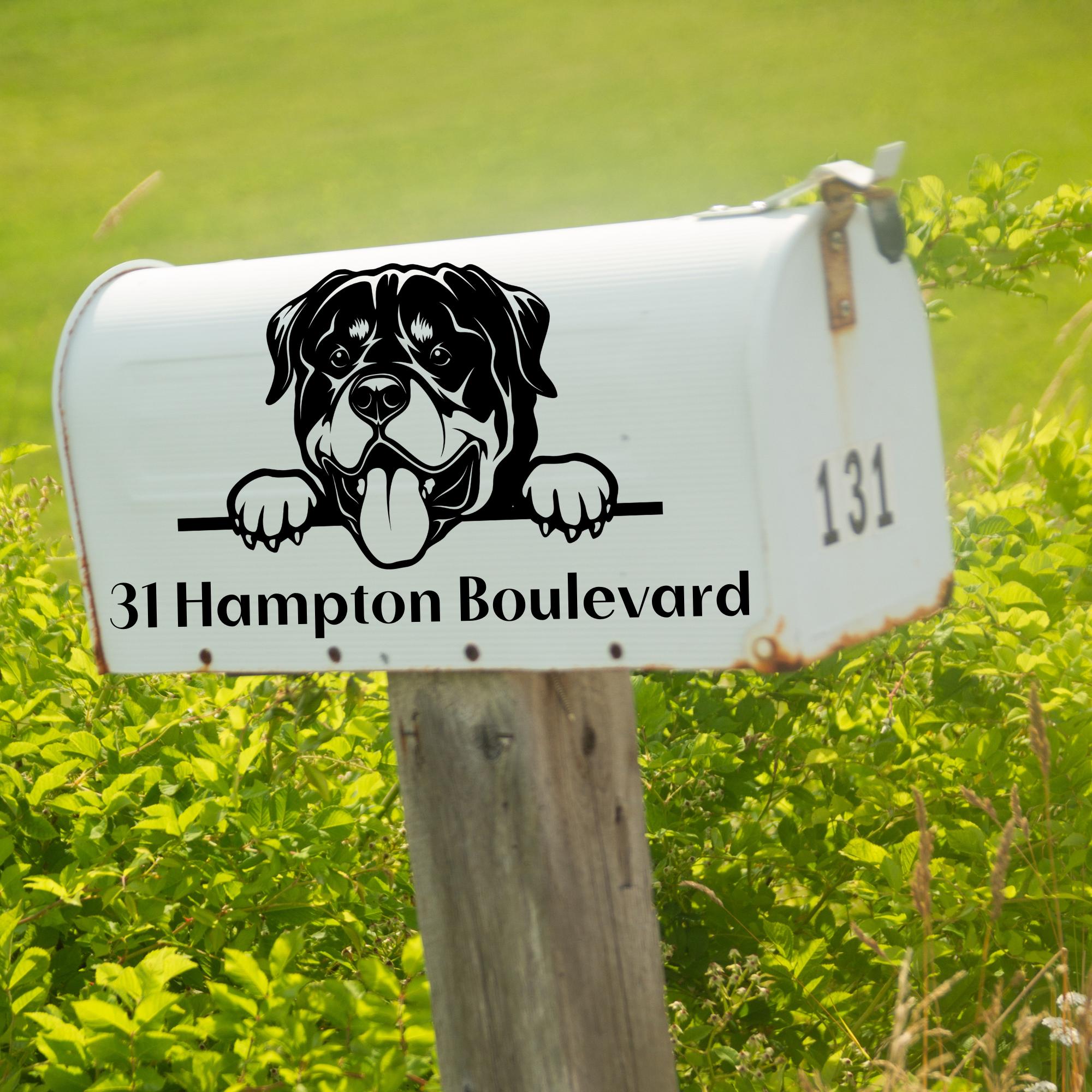 Custom Rottweiler Personalized Dog Breed Address Mailbox Decal Sticker ...
