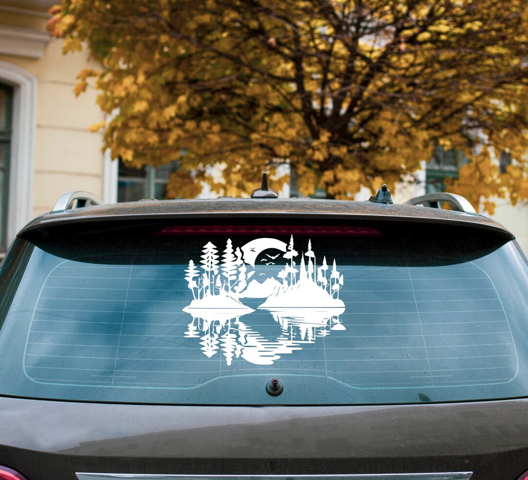 Lake Scene Car Decal/lake Car Sticker/wildlife Decal/river Decal ...