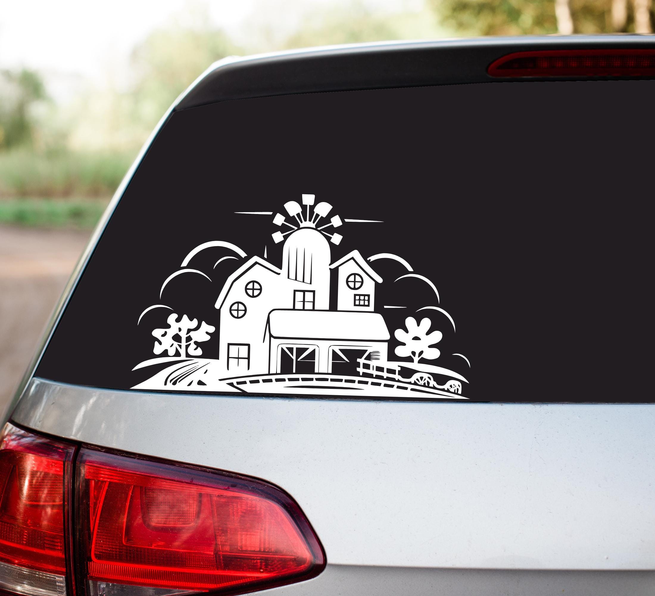 Farm Scene Car Decal Bumper Sticker | Animal Vinyl Sticker | Farm Life ...