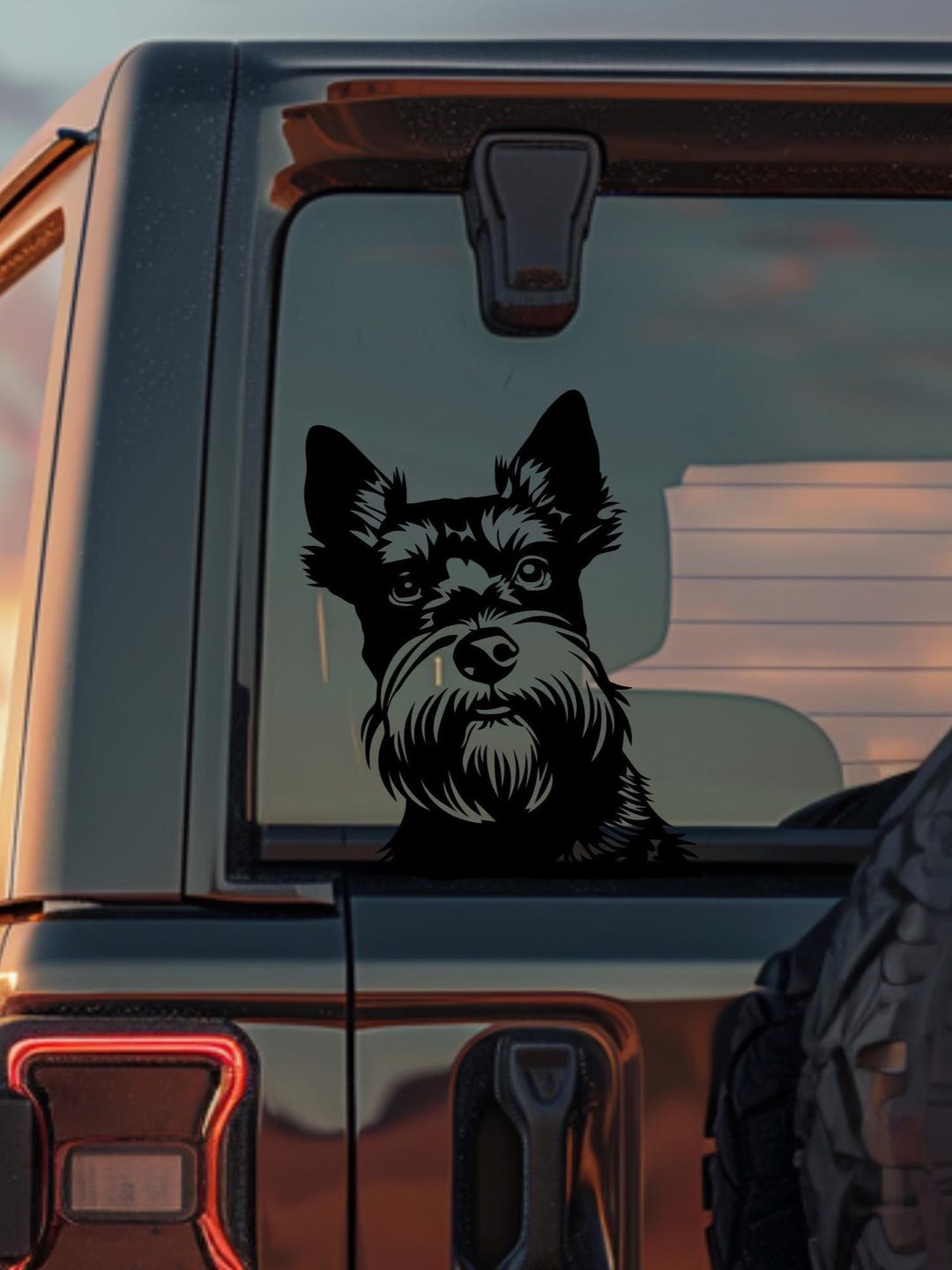 Miniature Schnauzer Car Decal: Dog Breed Bumper Sticker-gift for Pet ...