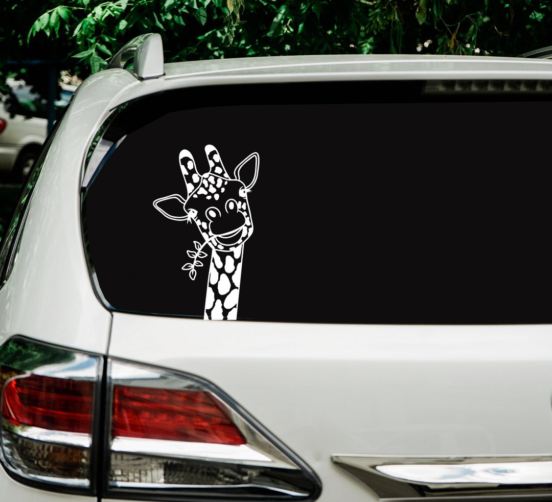 Giraffe Car Vinyl Decal/car Window Sticker/giraffe Lover Car Sticker ...