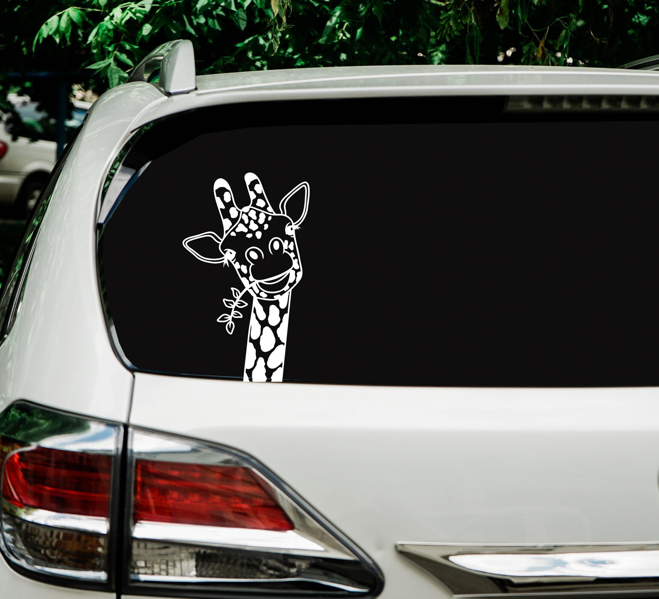 Giraffe Car Vinyl Decal/car Window Sticker/giraffe Lover Car Sticker ...