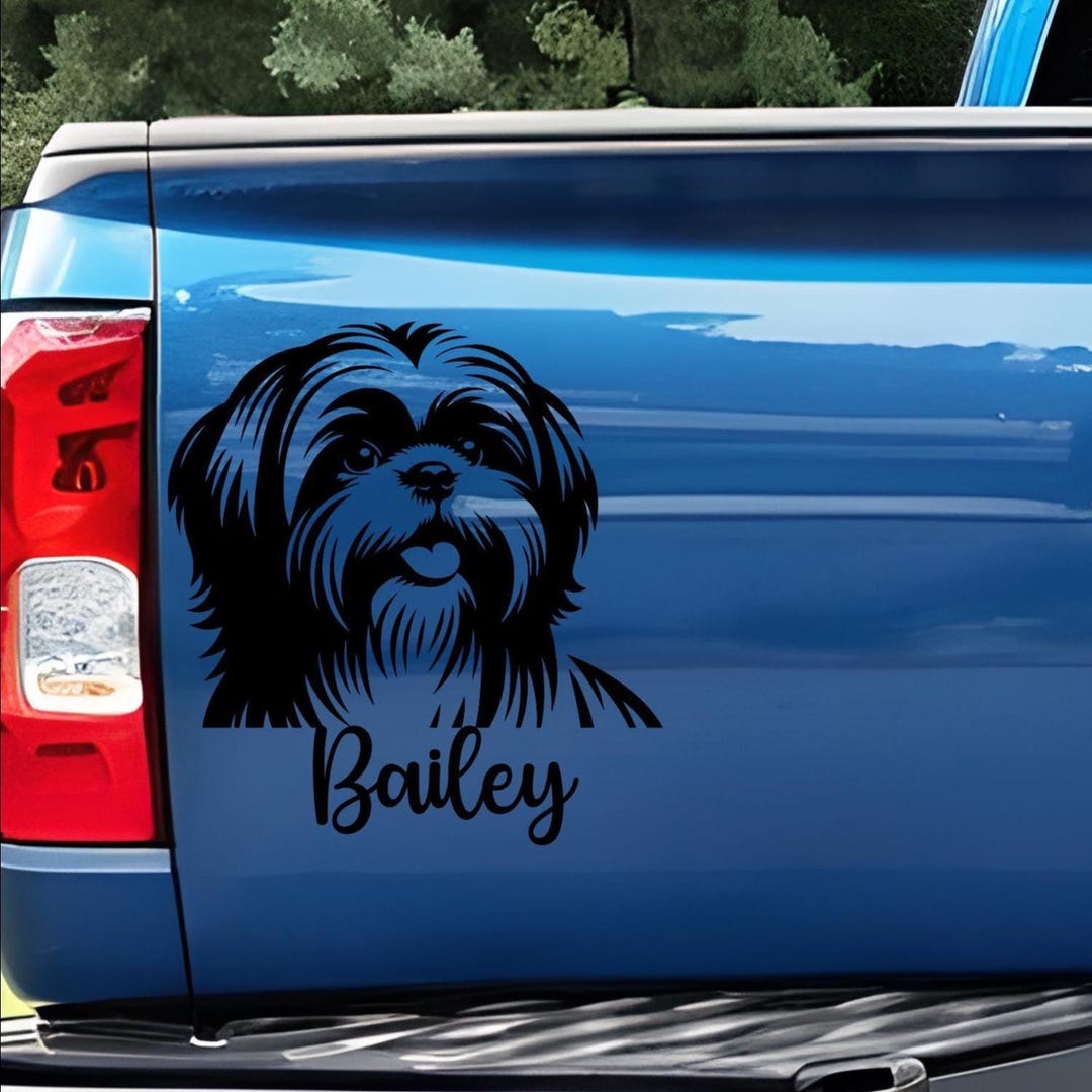 Shih Tzu Car Decal: Dog Breed Bumper Sticker Gift for Pet Owner Shih ...