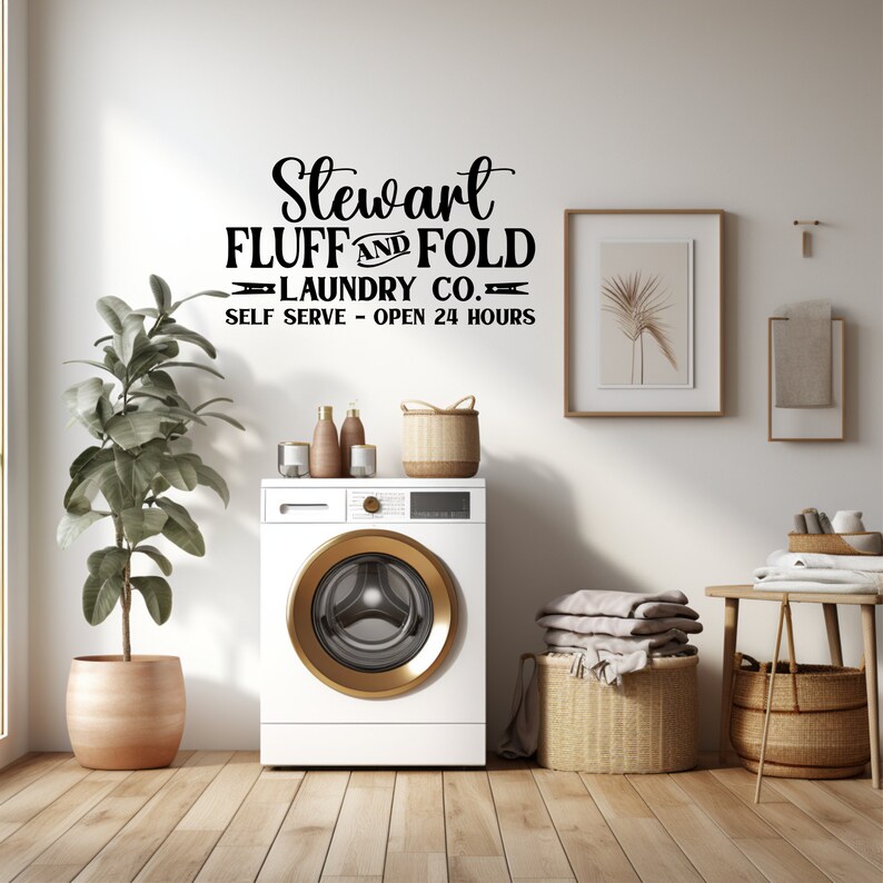 Personalized Laundry Room Vinyl Wall Decal/removable Vinyl Wall Decal ...