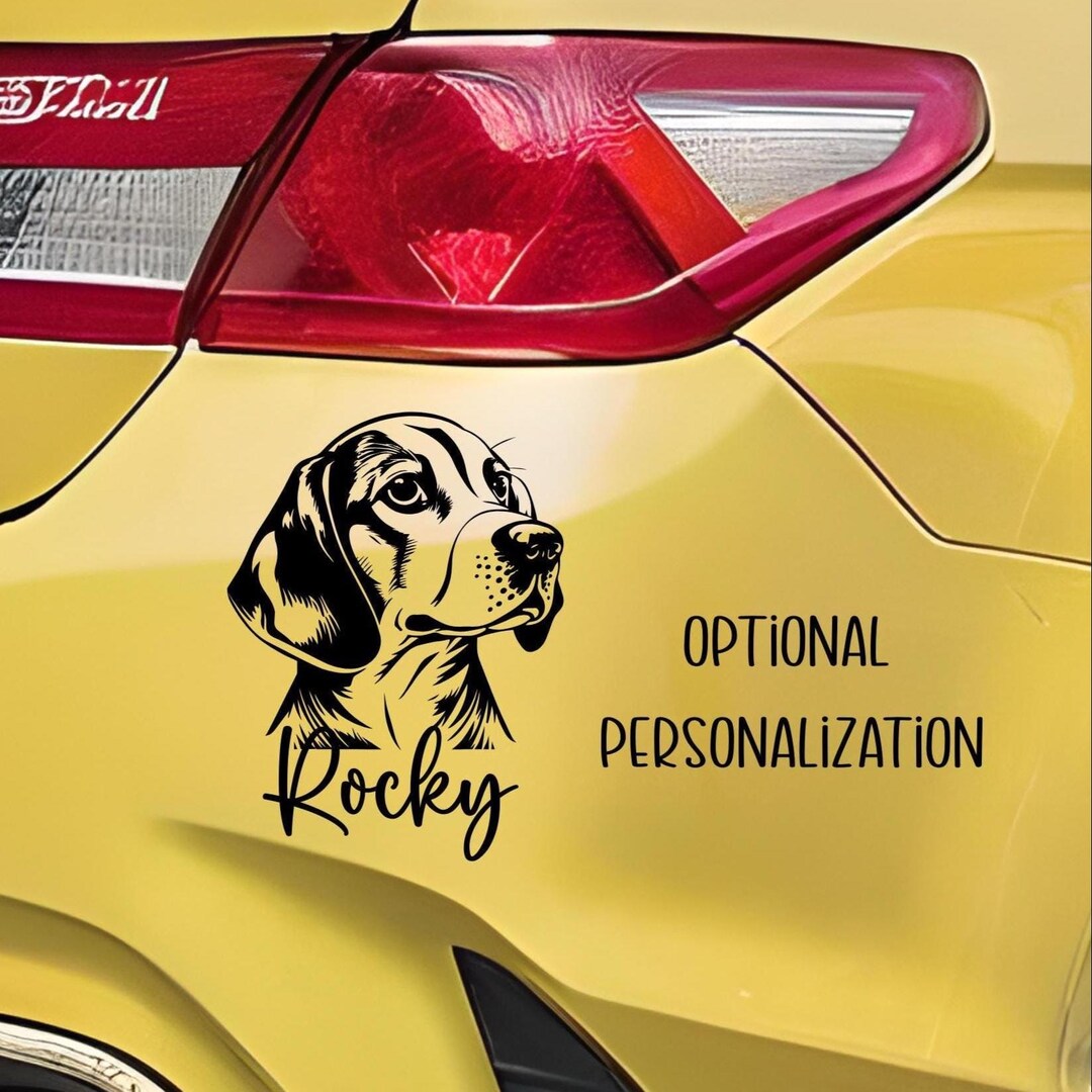Beagle Car Decal: Dog Breed Bumper Sticker Gift for Beagle Dog Lover ...