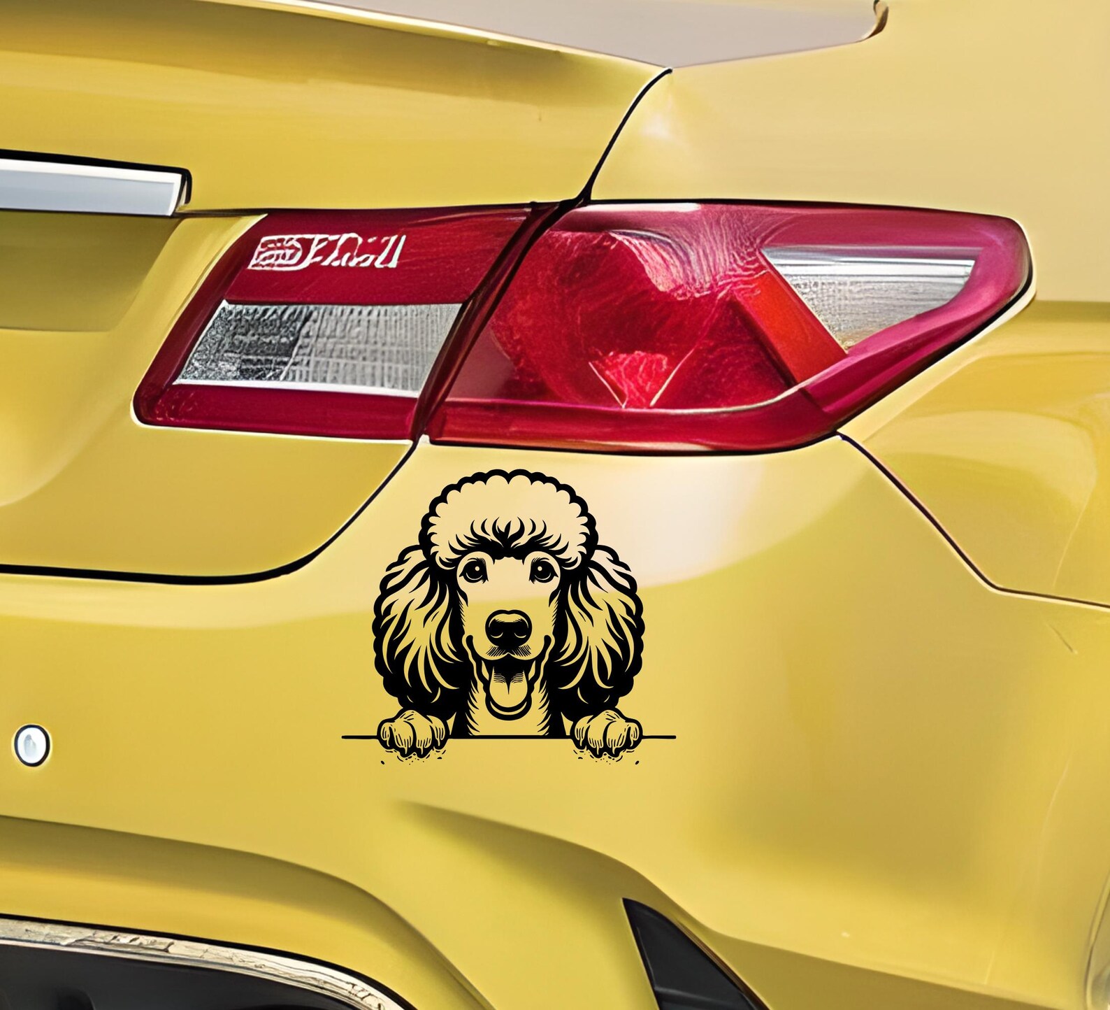Poodle Car Decal: Dog Breed Bumper Sticker, Poodle Pet Lover Gift for ...