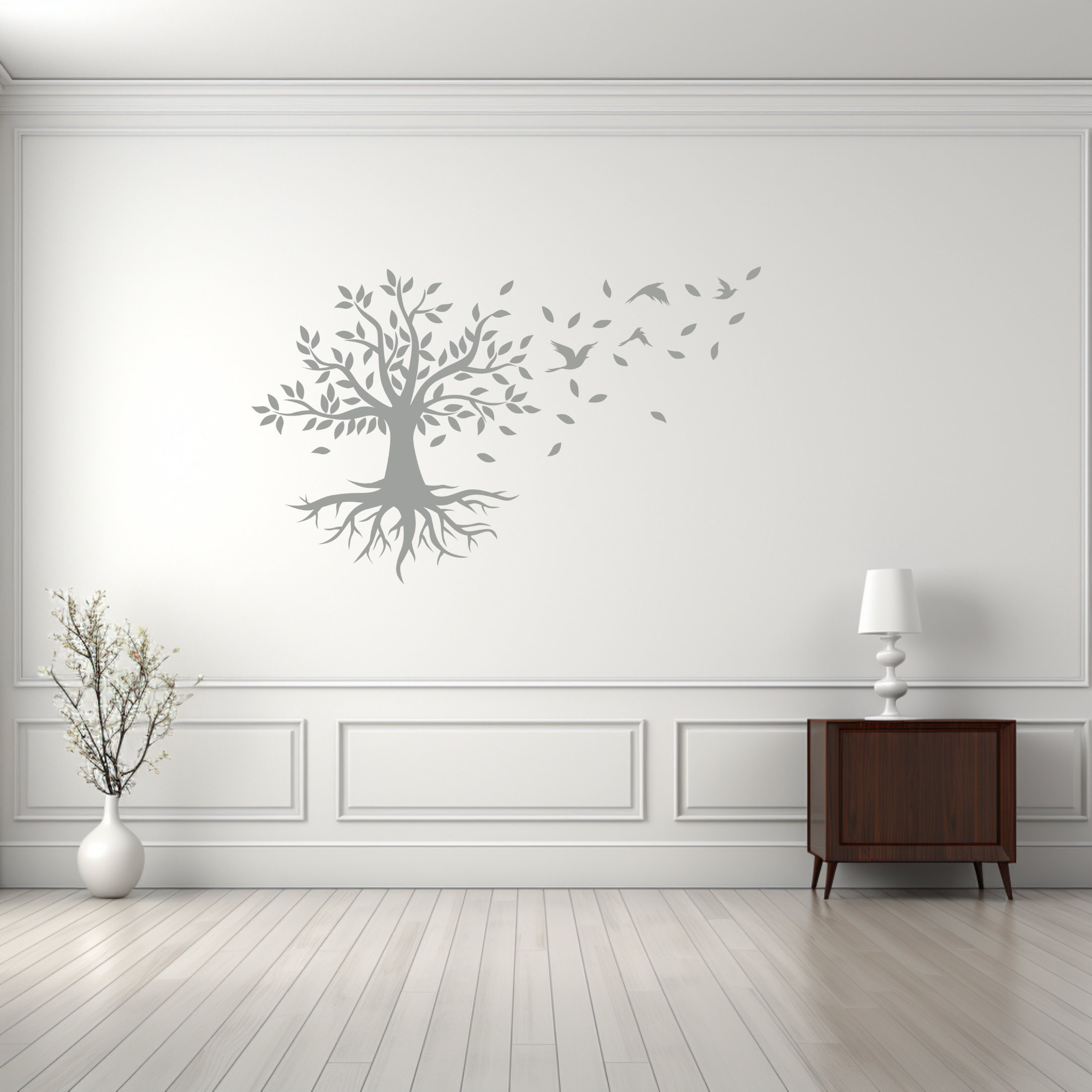 Birds In Tree Wall Decal Living Room Decals Bedroom Wall Decals Laundry