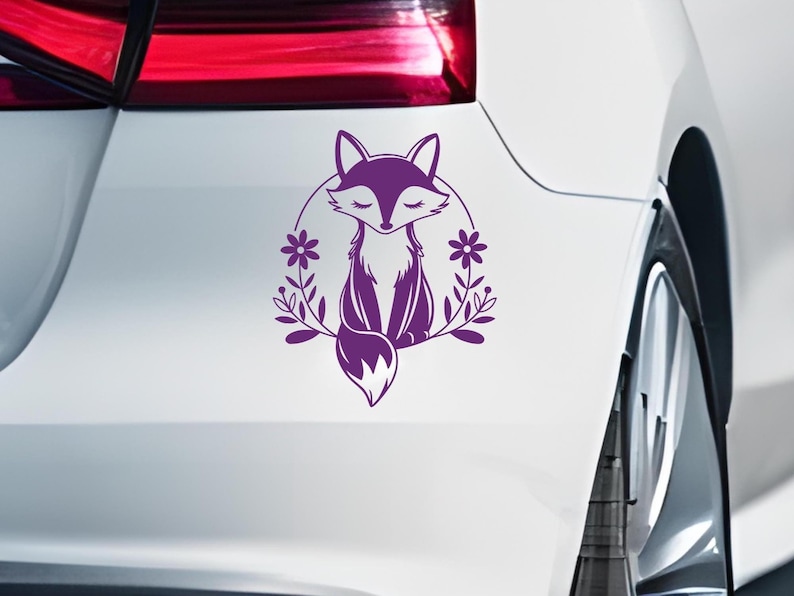 Floral Fox Car Decal: Nature Animal Lover Bumper Sticker - Etsy