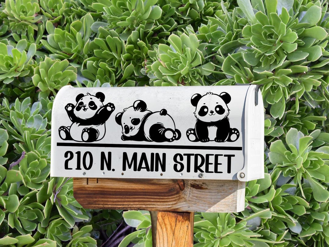 Custom Panda Bears Mailbox Personalized Animal Decal Sticker/panda ...