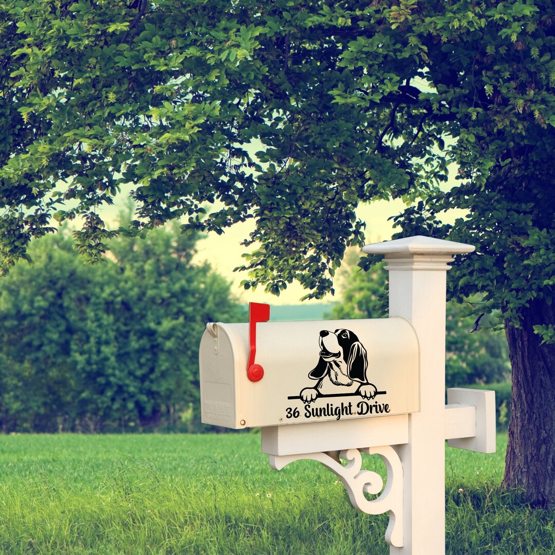 Custom Basset Hound Mailbox Decal/personalized Dog Breed Decal/basset ...