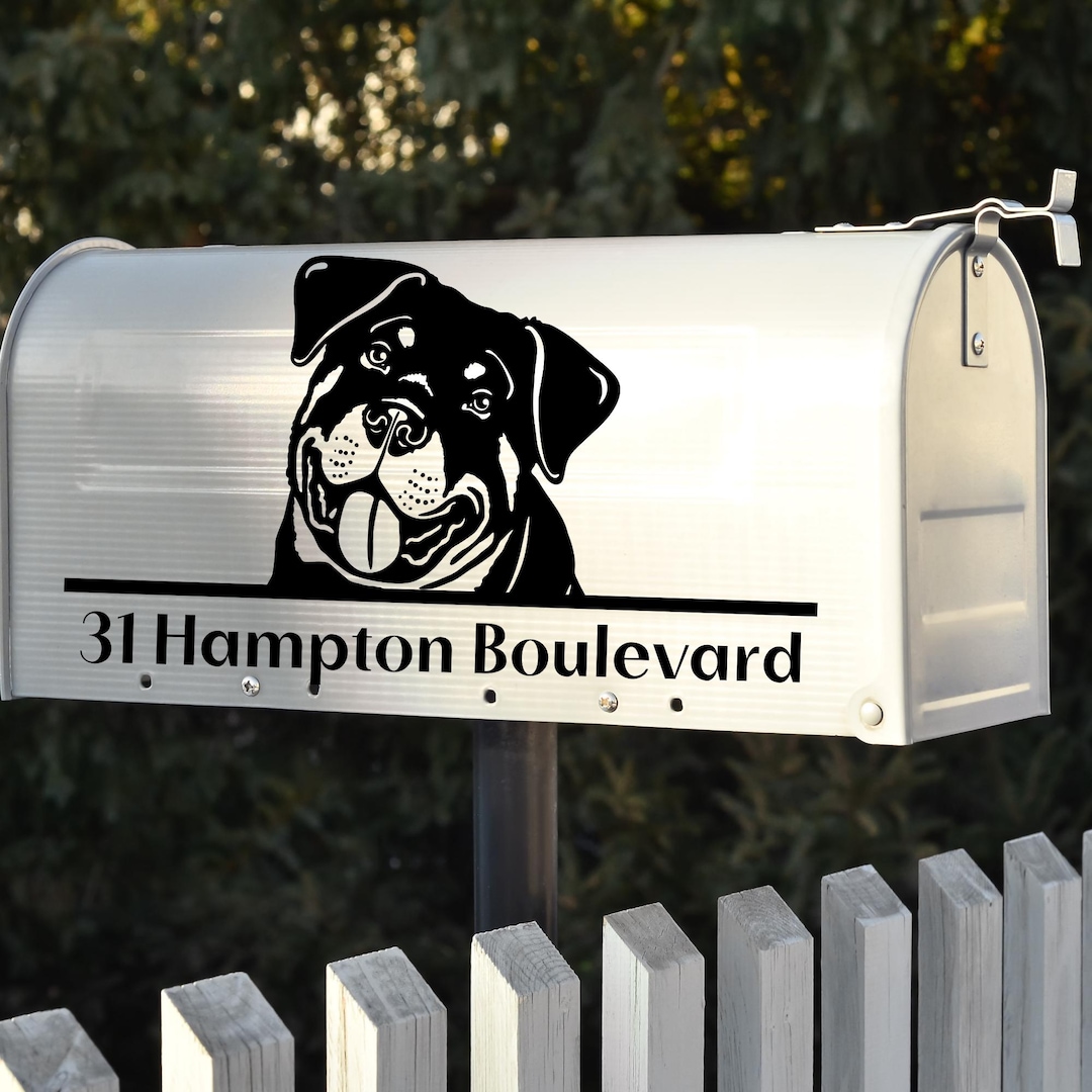 Custom Rottweiler Personalized Dog Breed Address Mailbox Decal Sticker ...
