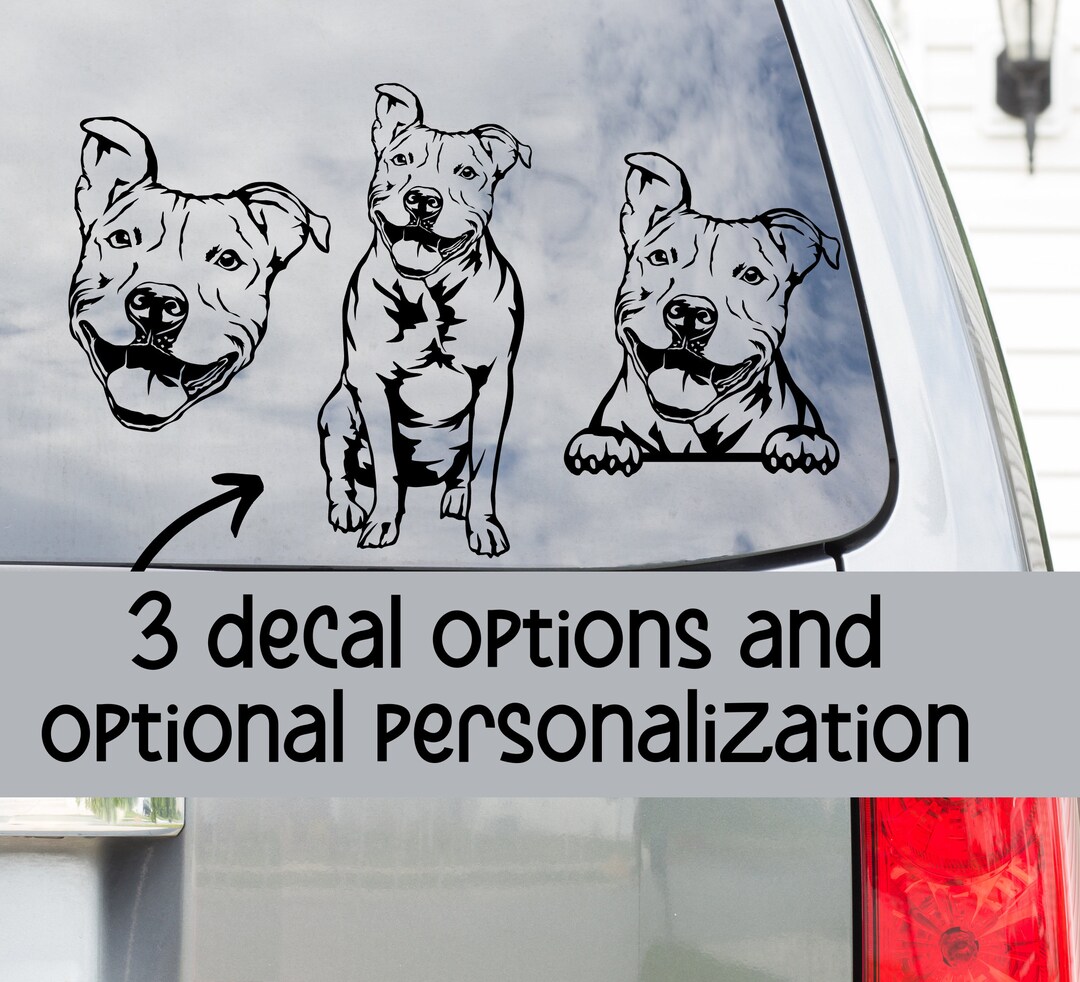 Pitbull Car Decal/american Pitbull Terrier Car Decal/3 Options Car ...