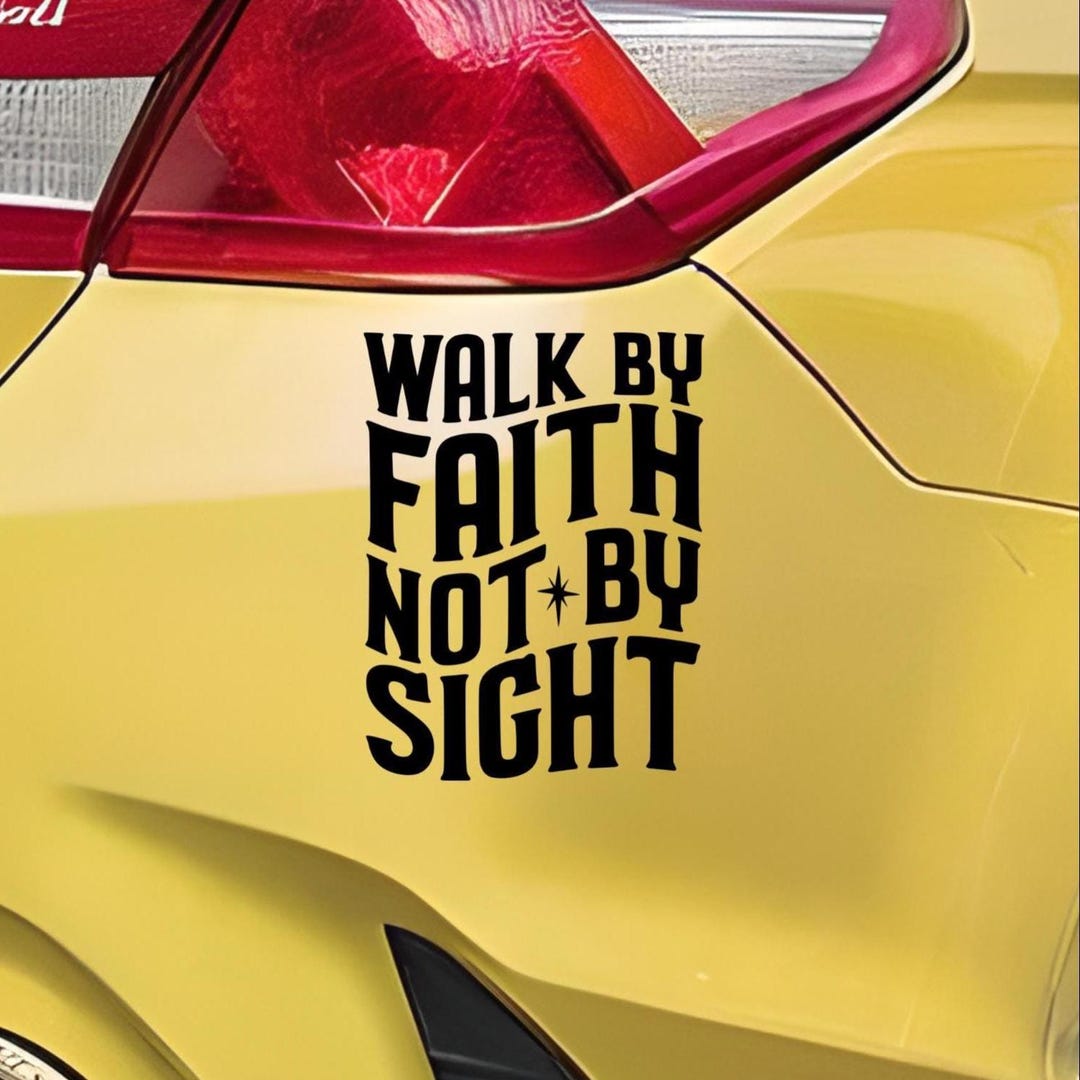 Walk by Faith Car Decal: Christian Bible Verse Religious Auto Window ...