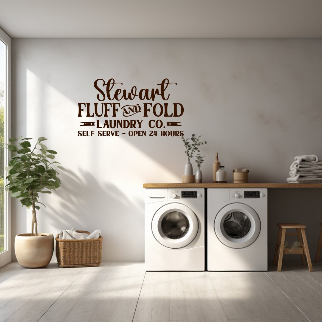 Personalized Laundry Room Vinyl Wall Decal/removable Vinyl Wall Decal ...