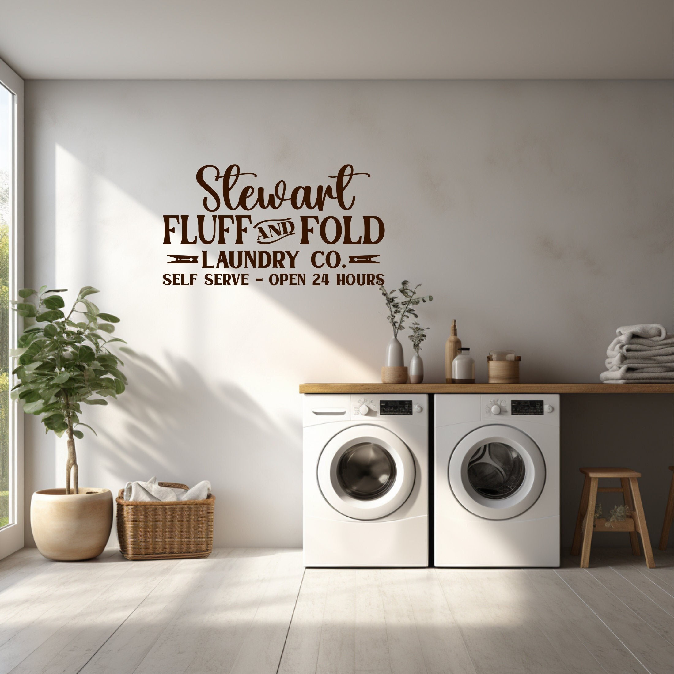 Personalized Laundry Room Vinyl Wall Decal/removable Vinyl Wall Decal ...