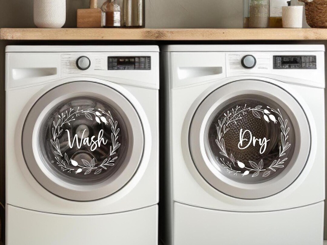 Laundry Room Vinyl Decal/set of Two Wash Dry Vinyl Decal/washer and ...