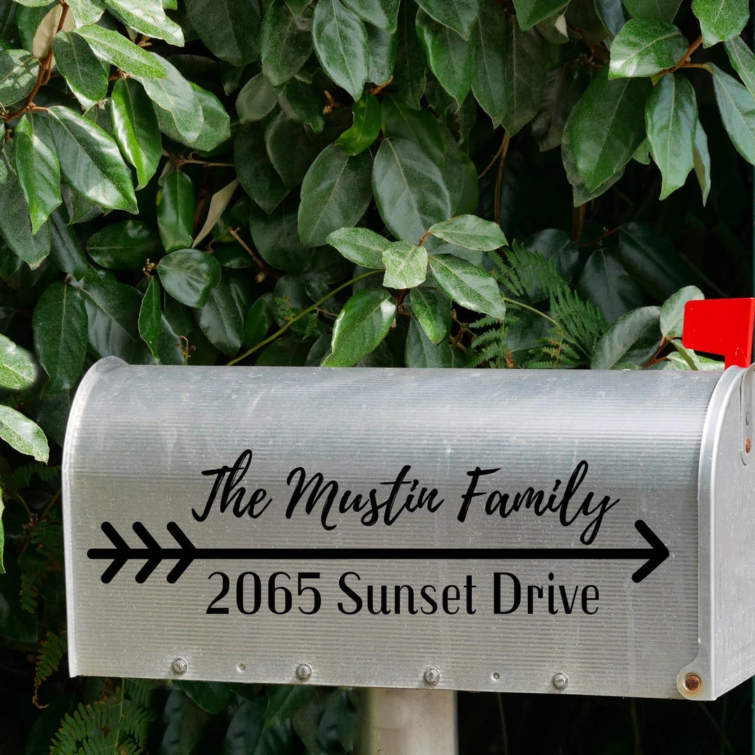 Custom Vintage Name With Arrow Mailbox Decal/mailbox Decal/fancy ...