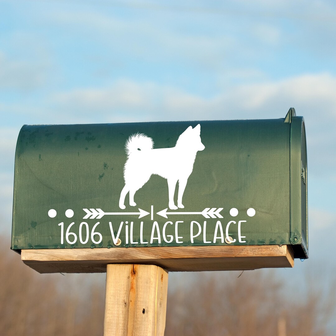 Alaskan Klee Silhouette Custom Dog Breed Personalized Mailbox Vinyl ...