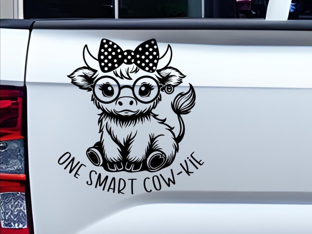 Highland Cow Car Decal: Smart Cow-kie Bumper Sticker-gift for Highland ...