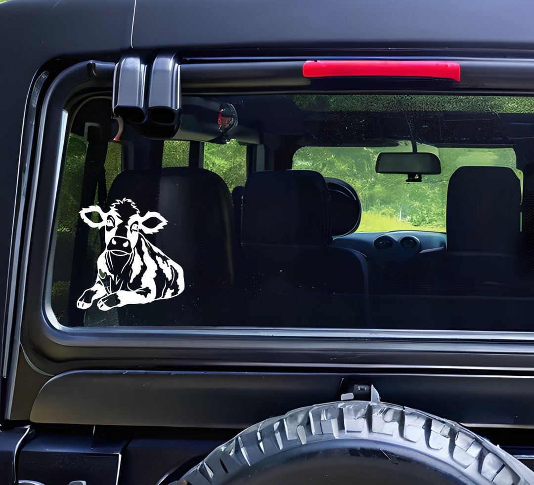 Cute Cow Vinyl Car Decal/cow Car Sticker/cow Lover Car Decal/farm ...
