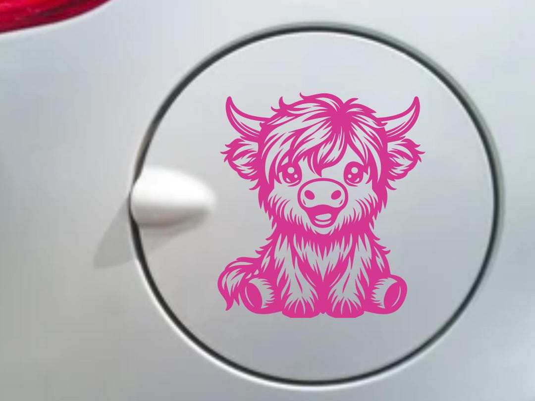 Highland Cow Car Decal/cow Car Sticker/cow Lover Car Decal/animal Car ...