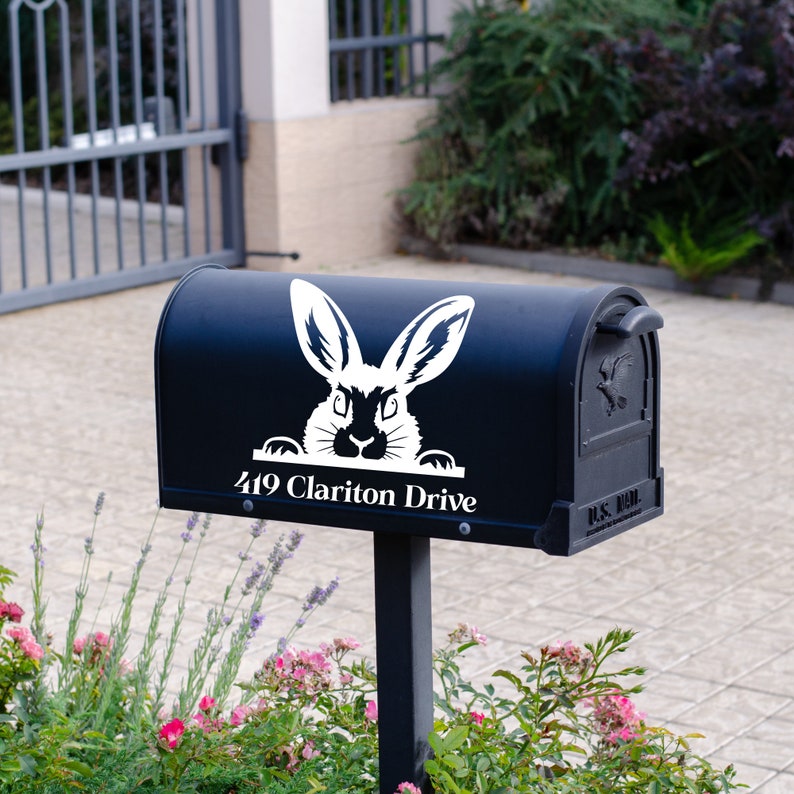 Custom Peeking Rabbit Mailbox Decal/rabbit Lover Gift/personalized ...