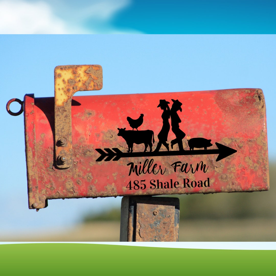 Custom Cowboy Cowgirl Mailbox Decal/farm Mailbox Decal/rustic Mailbox ...