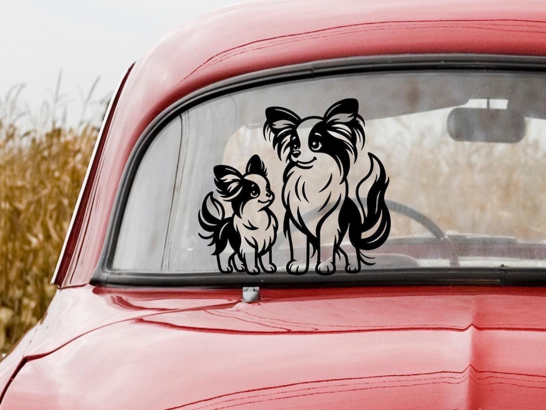 Papillon Car Decal: Dog Breed Bumper Sticker-gift for Pet Owner Dog ...