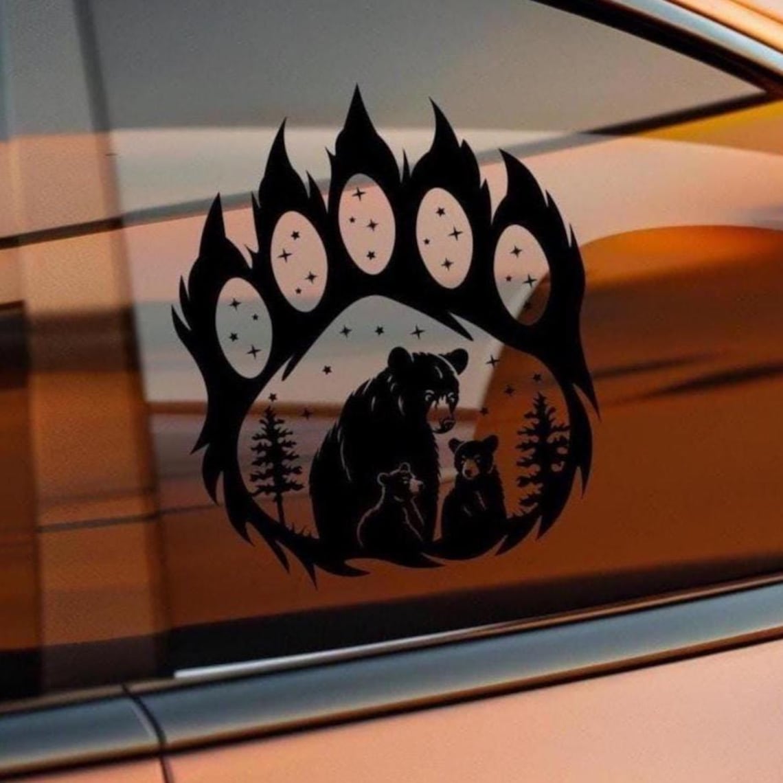 Bear Paw Car Decal: Auto Window Bumper Sticker-gift for Bear Animal ...