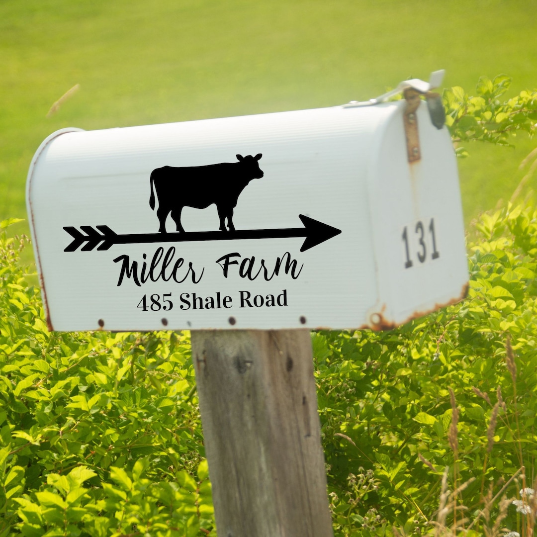 Custom Cow Mailbox Decal/farm Mailbox Decal/rustic Mailbox Decal ...