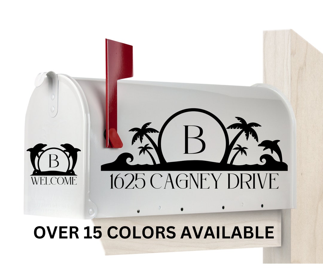 Custom Dolphins Mailbox Decal/coastal Mailbox Decal/beach Mailbox Decal ...