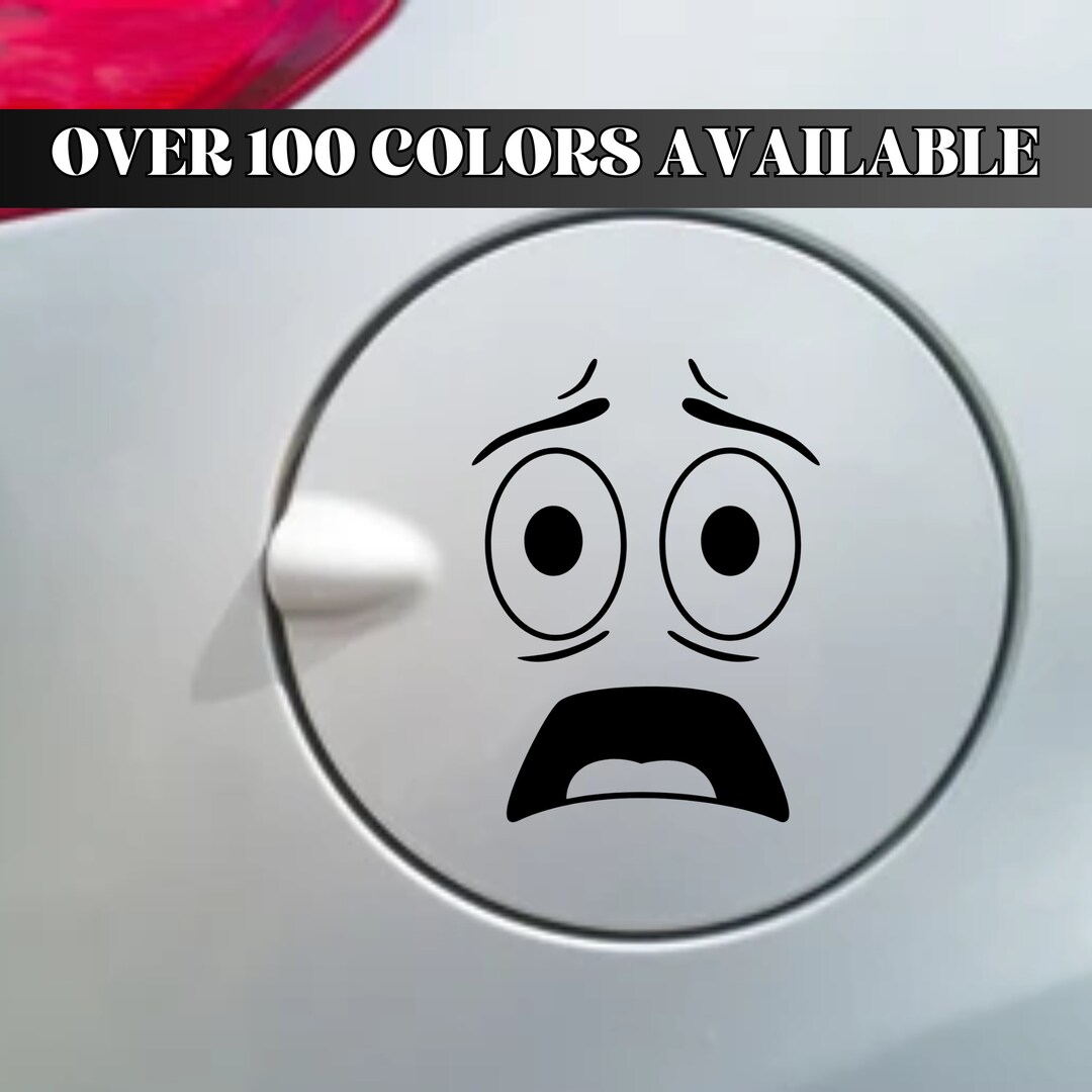 Funny Face Gas Tank Vinyl Car Decal/smile Face and Frown Face Car ...