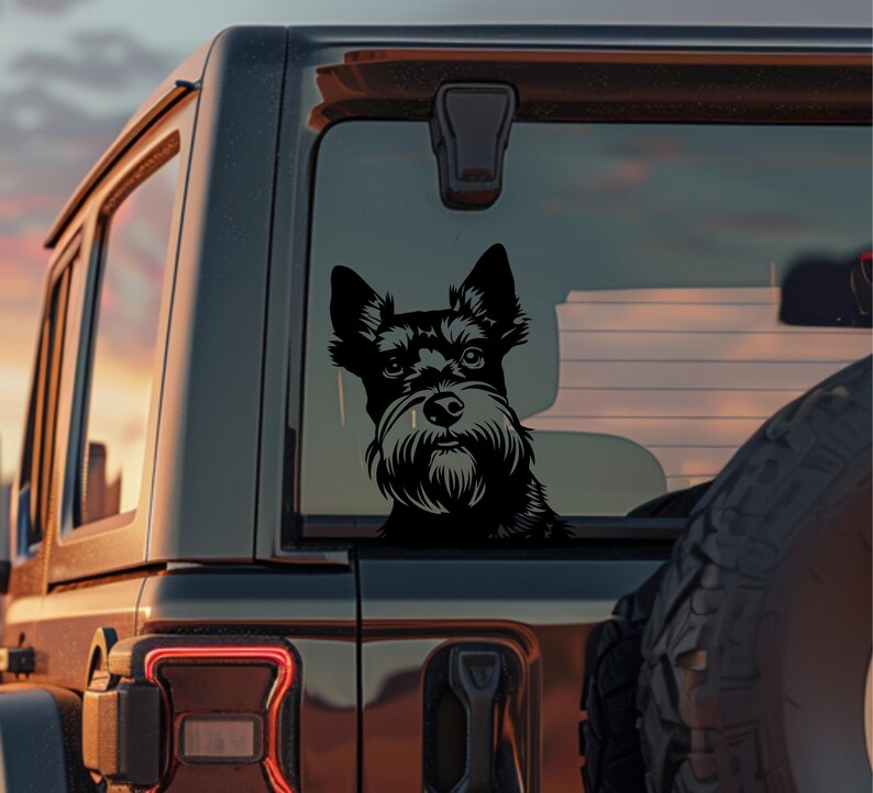 Miniature Schnauzer Car Decal: Dog Breed Bumper Sticker-gift for Pet ...