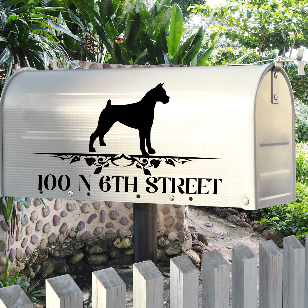 Boxer Dog Mailbox Decal Sticker/custom Dog Breed Personalized Mailbox ...