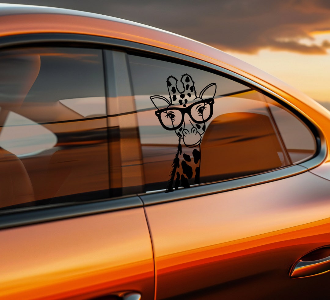 Giraffe Car Vinyl Decal/car Window Sticker/giraffe Lover Car Sticker ...