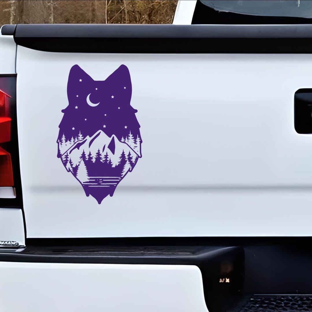 Wolf Car Decal: Auto Window Bumper Sticker, Wolf Nature Animal Lover ...