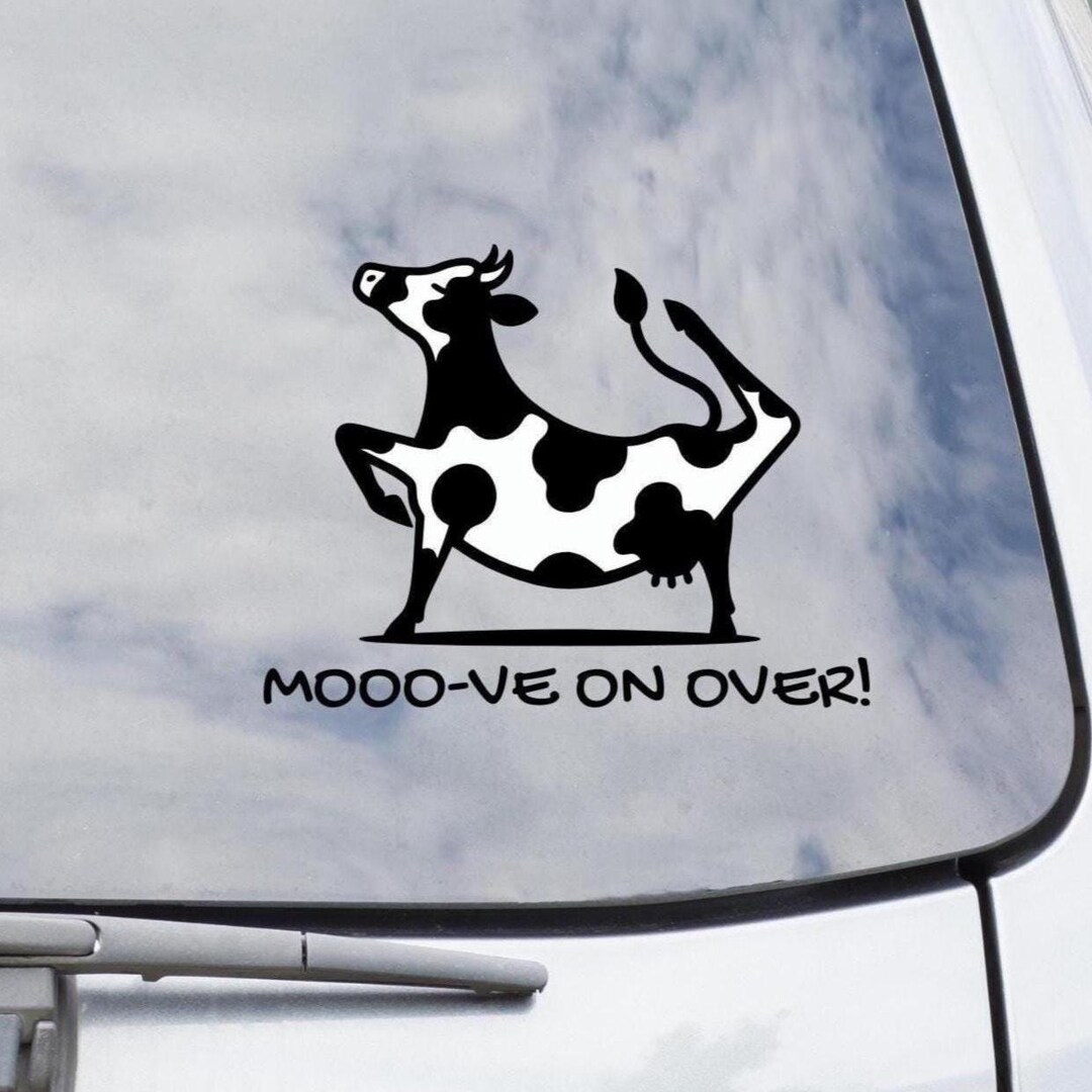 Funny Cow Car Decal/cow Car Sticker/cow Lover Car Decal/animal Car ...