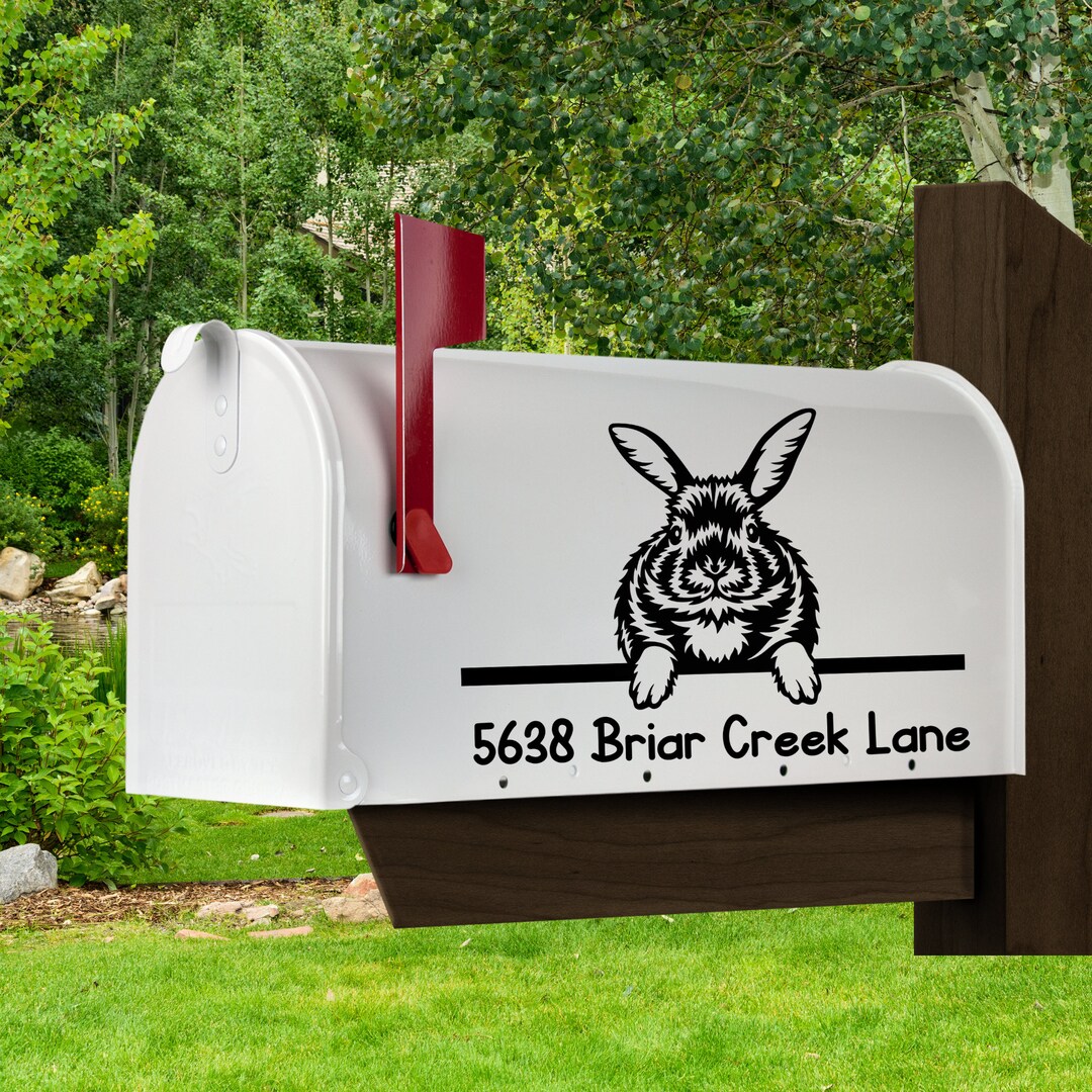 Custom Peeking Rabbit Mailbox Decal/rabbit Lover Gift/personalized ...